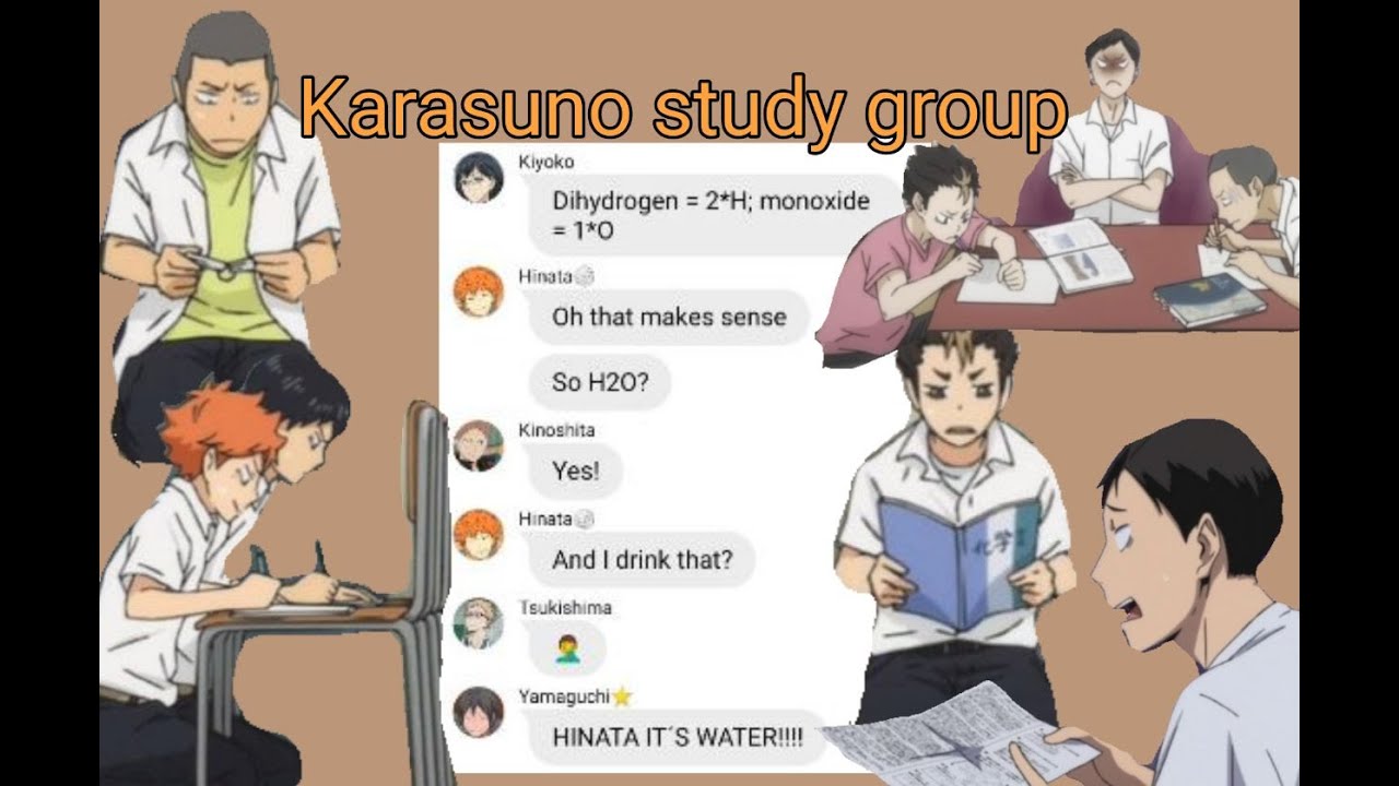 Karasuno Study Group I Group chat I Haikyuu texts - YouTube