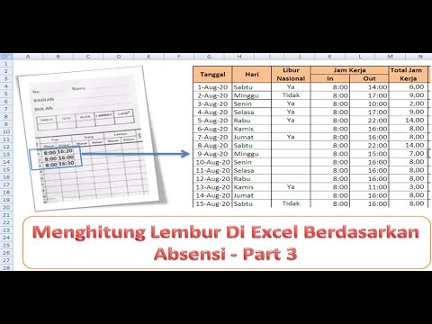 Menghitung Lembur di Excel Berdasarkan Absensi - Part 3 - YouTube