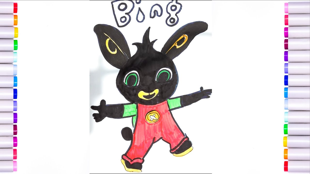 Bing bunny drawing and coloring for kids / bing rysowanie i kolorowanie ...