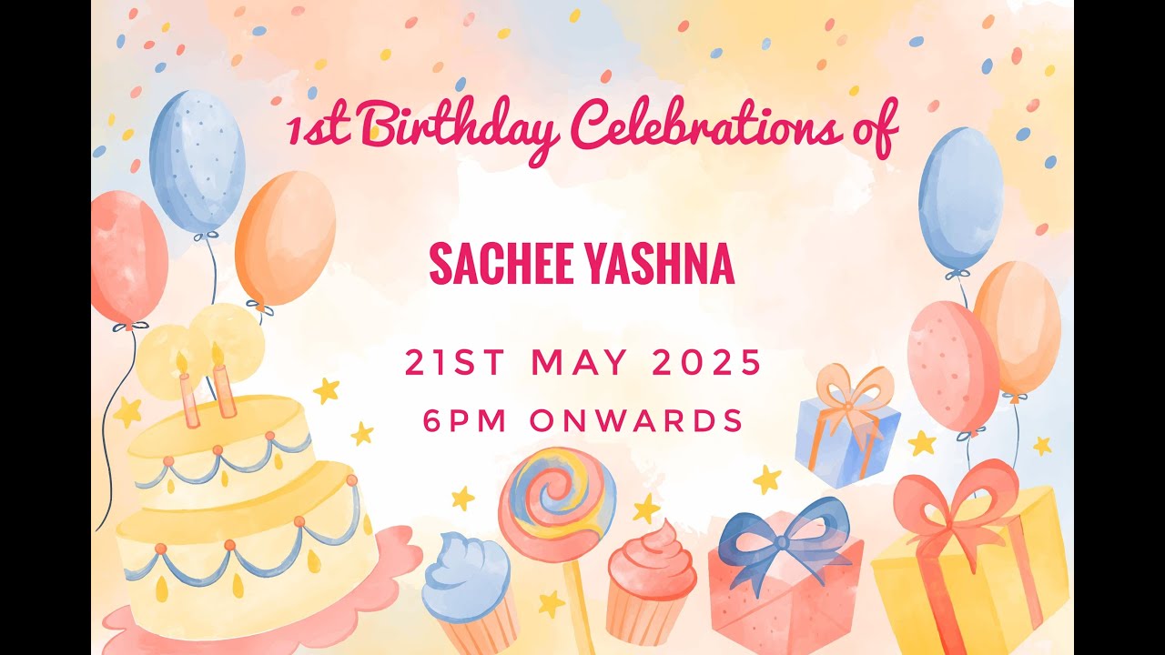 SACHEE YASHNA || 1St Birthday || Start from 6PM - YouTube