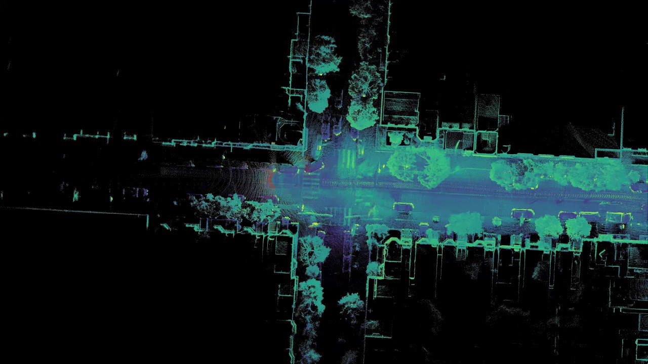 Drive with 3 OS1-64's top view (Lidar SLAM) - YouTube