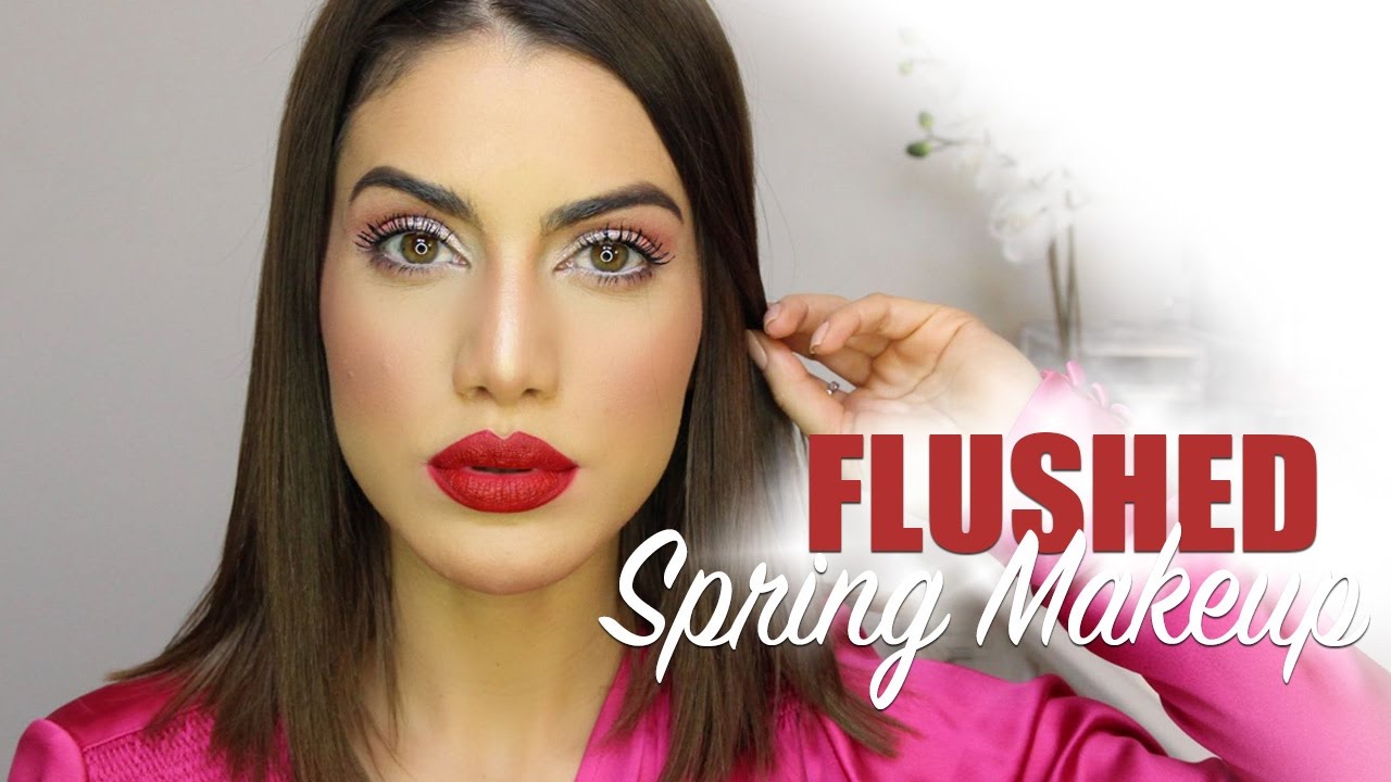 FLUSHED SPRING MAKEUP! - YouTube