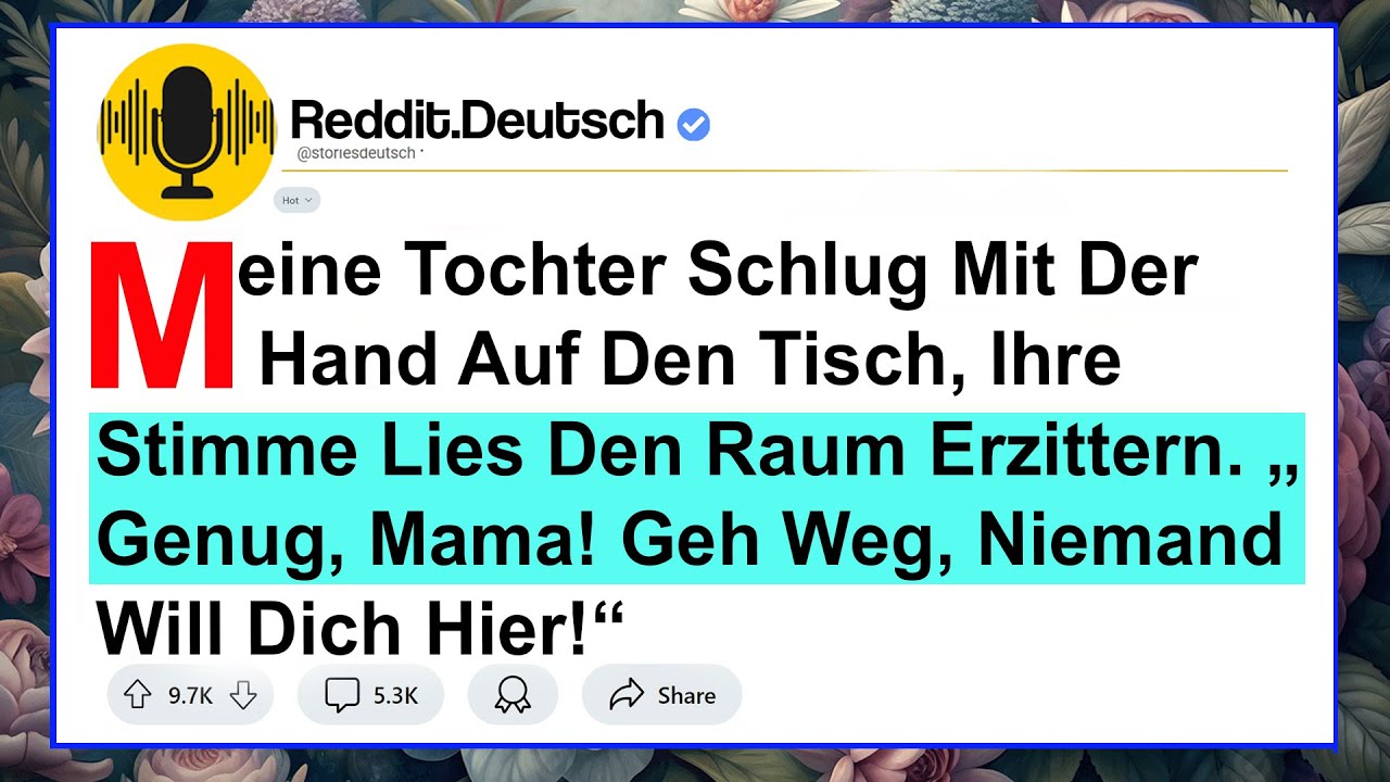 Meine Tochter Schlug Mit Der Hand Auf Den Tisch, Ihre Stimme Lies Den ...