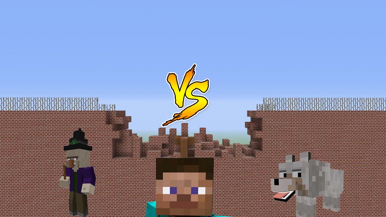 Minecraft Witches VS Wolves Epic Battle Who Will Win - YouTube