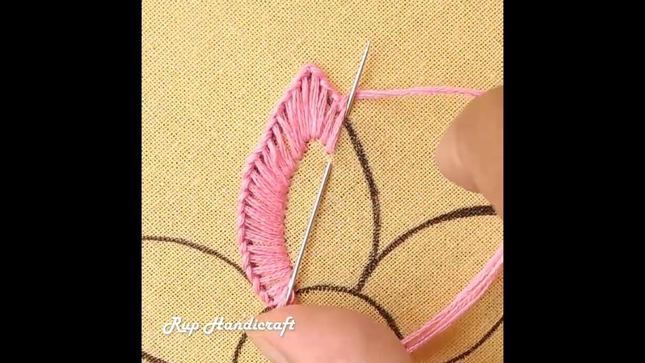 Buttonhole Flower Embroidery !!! Beautifull Modern Buttonhole Flower Hand Embroidery Tutorial ...