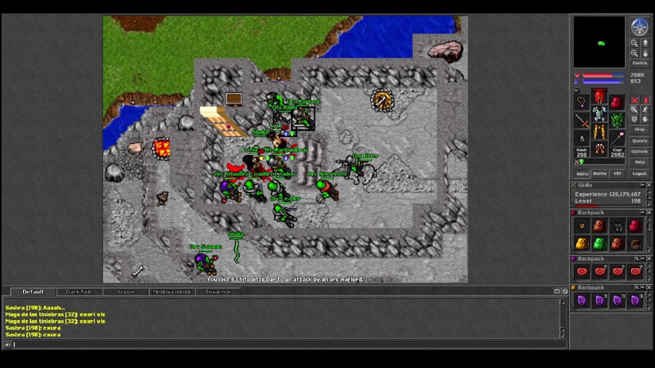 Old Tibia - Sashra EK 198 in Orc Fortress (Antica 2006 7.81) - YouTube