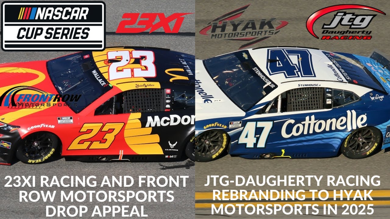23XI Racing And Front Row Drop Appeal | JTG-Daugherty Racing Rebranding ...