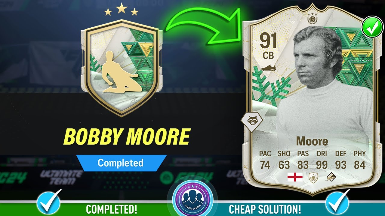 91 Winter Wildcards Icon Bobby Moore SBC Completed - Cheap Solution ...