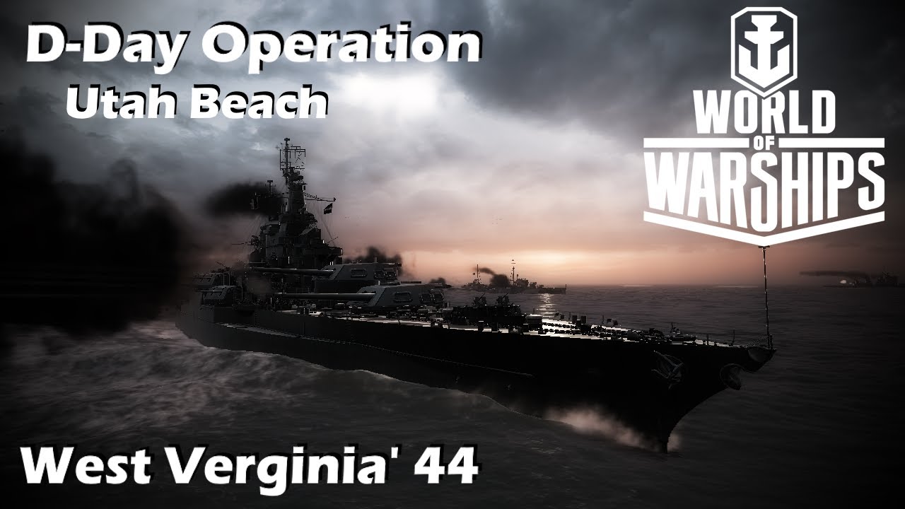 D-Day operation in World of Warships, in the West Virginia 44 - YouTube