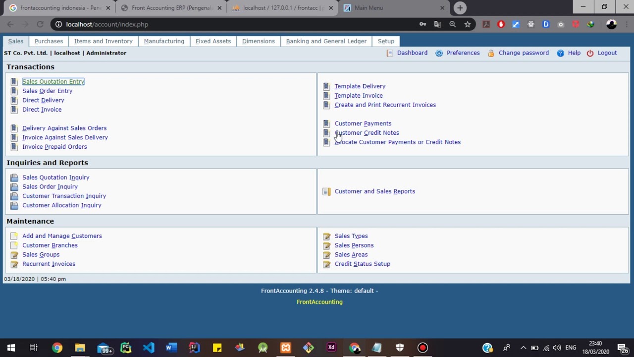 Install FrontAccounting Mudah - YouTube