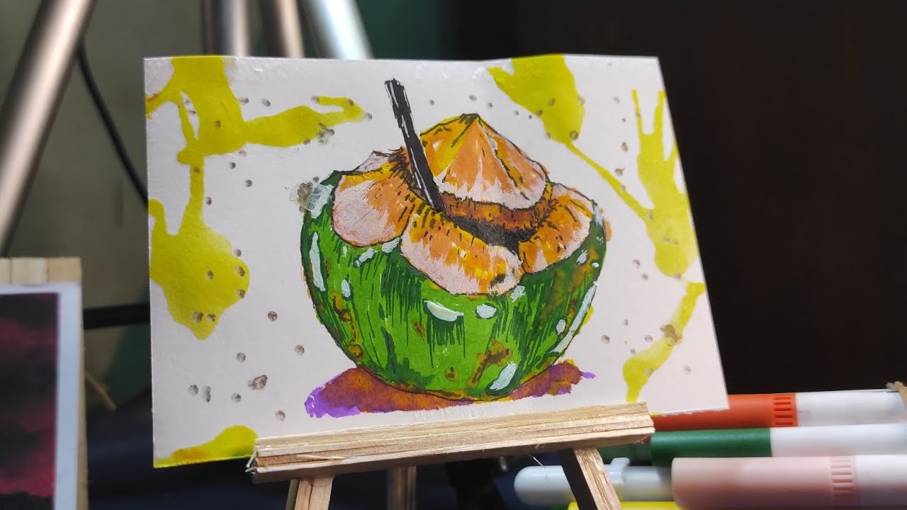 Cool and simple, drawing coconut drink. [simpel mnggambar minuman ...