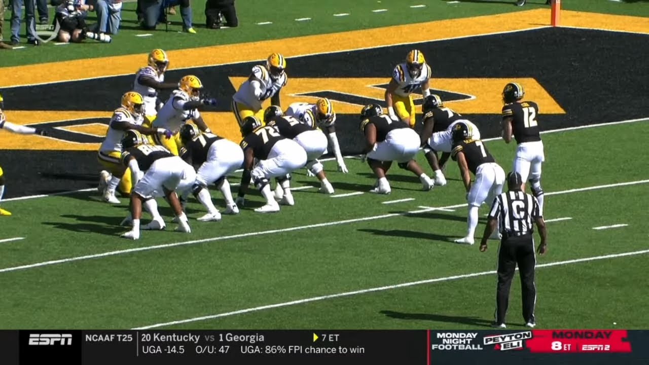 refs miss clear false start and Missouri scores TD vs LSU - YouTube