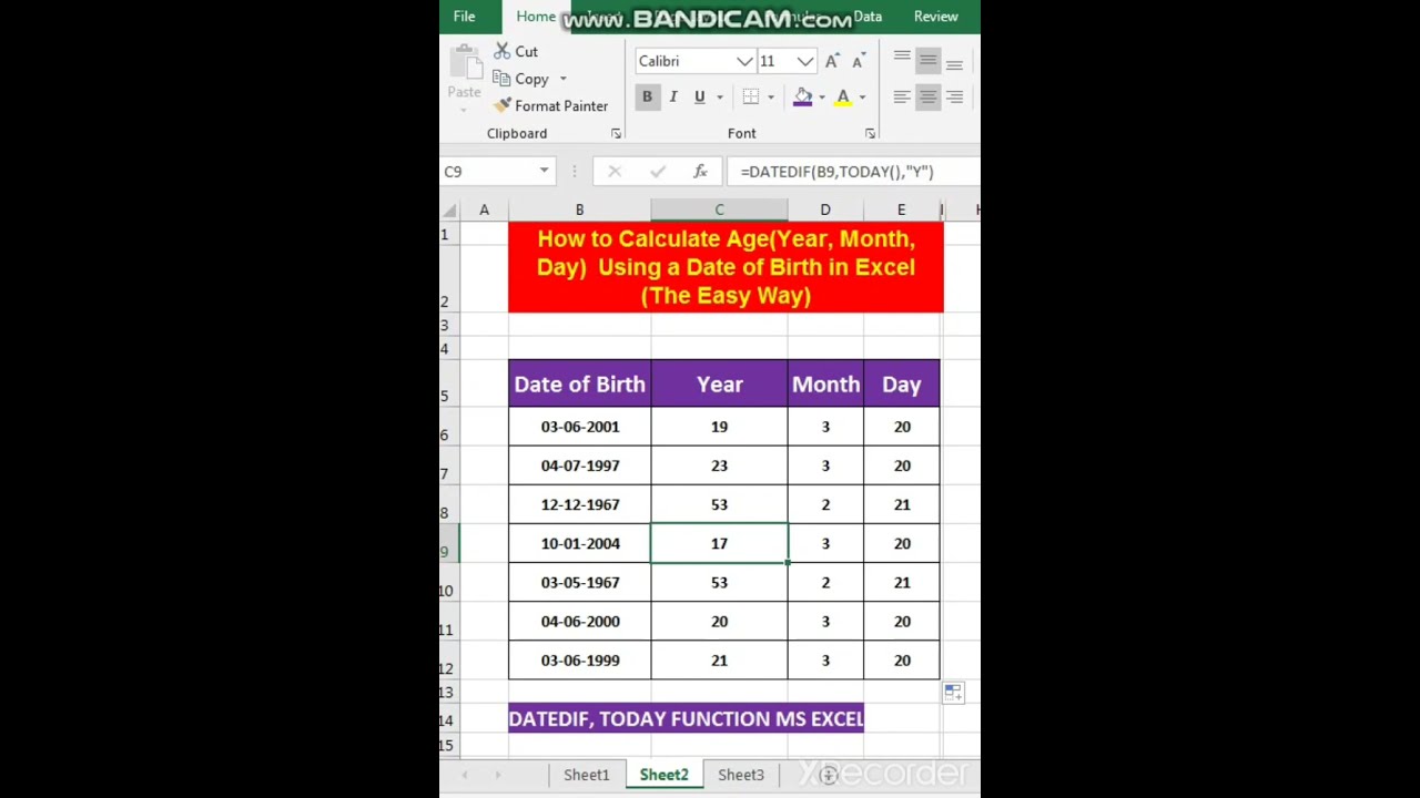 shorts How To Calculate Age year Month Day Using A Date Of Birth In shorts How To Calculate Age year Month Day Using A Date Of Birth In