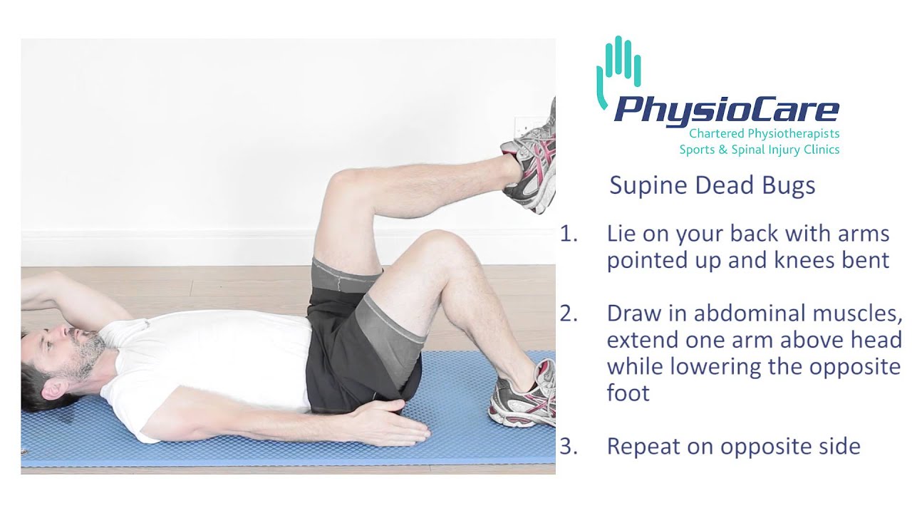 PhysioCare - Supine Dead Bugs - YouTube