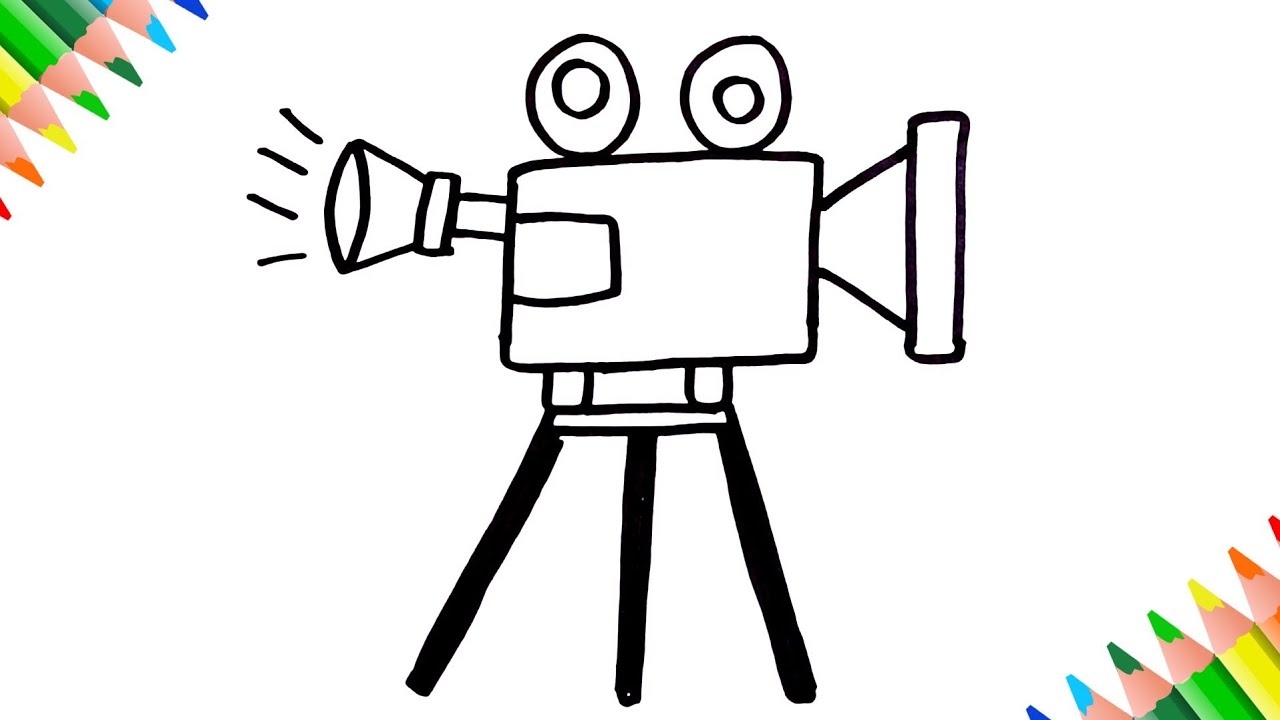 Easy Drawing ! How to draw cute Camera step by step for kids - YouTube