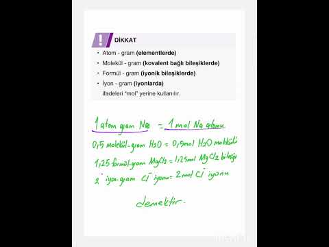 Mol kavramı yerine kullanılabilen ifadeler #kimya #shorts #mol