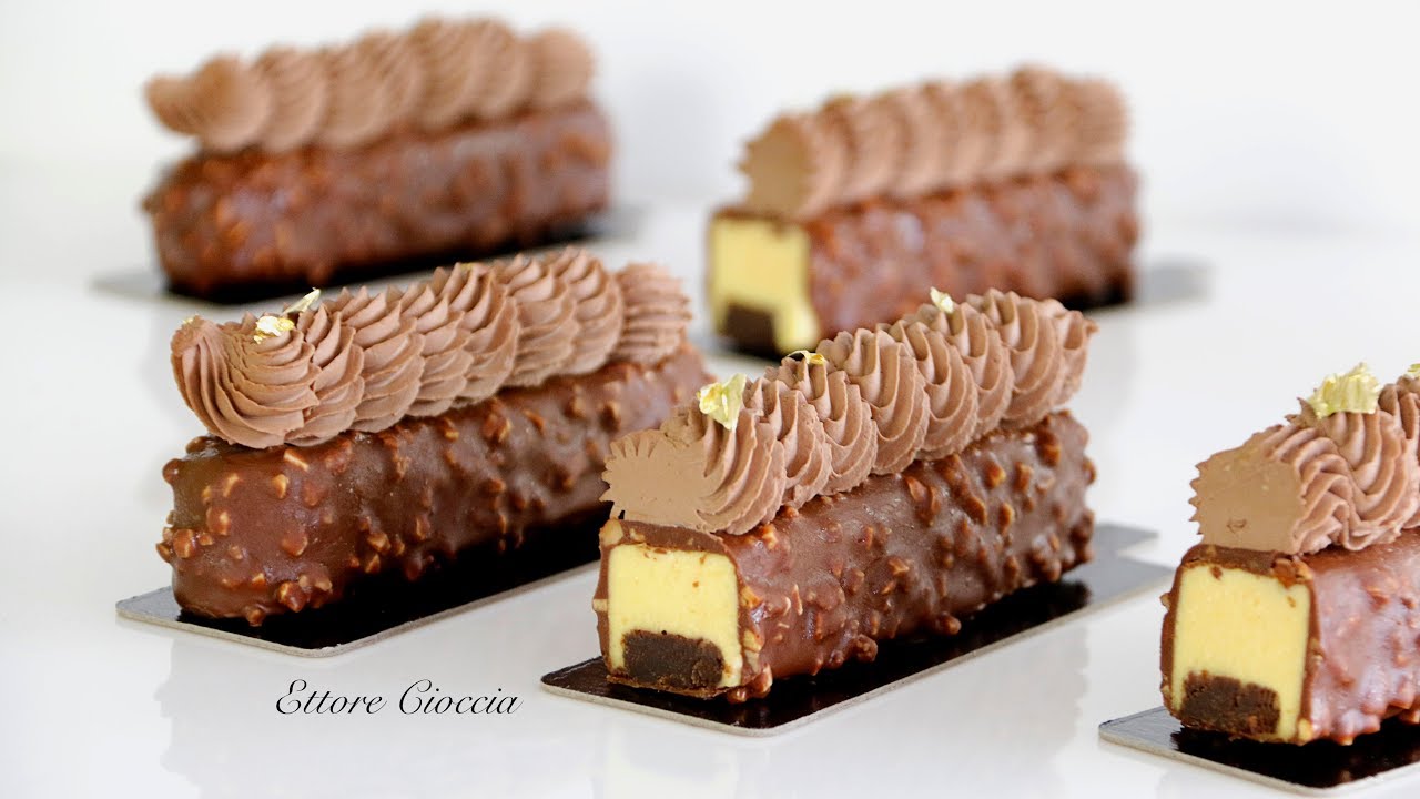 Éclairs Mango-Pasión con Brownie y Cobertura Ferrero Rocher - YouTube