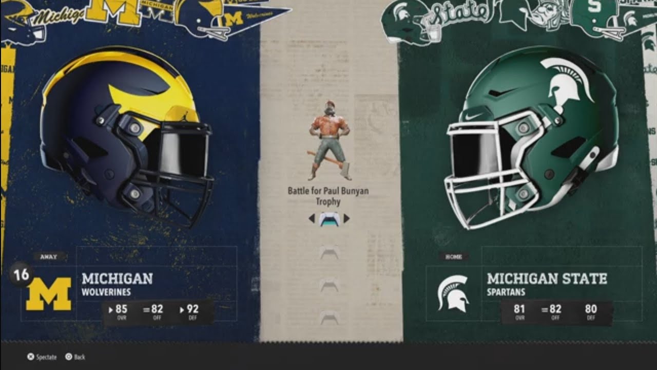 CFB 26 Michigan Wolverines at Michigan State Spartans Game of the year ...
