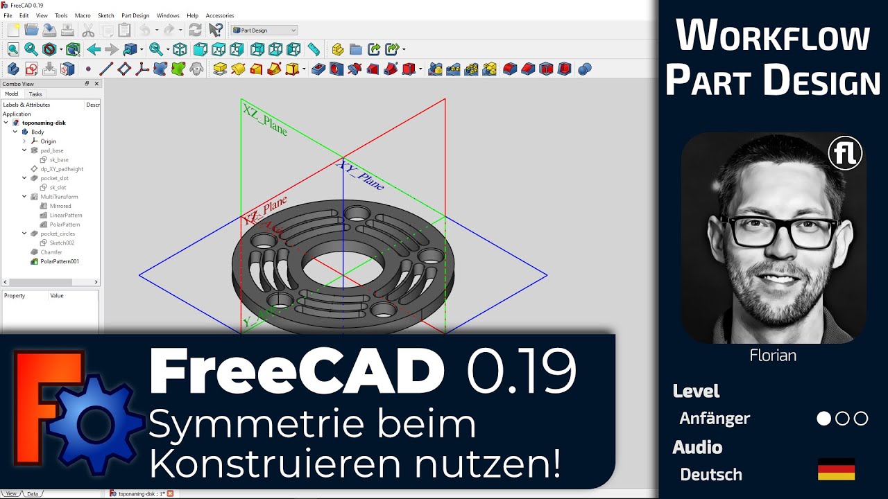 Symmetrische Bauteile in FreeCAD 0.19 konstruieren - Workflow ...