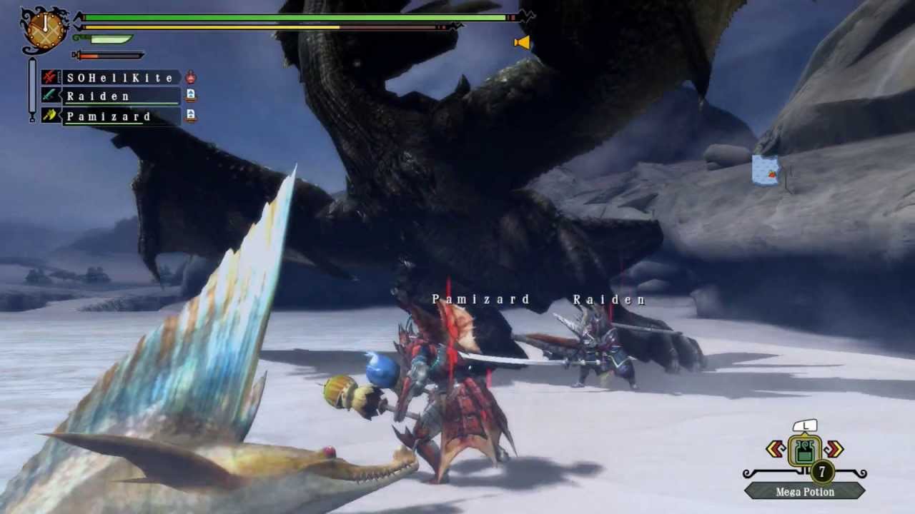 Monster Hunter Ultimate 3- Black Diablo+Sand Barioth-Online Expert Rank ...