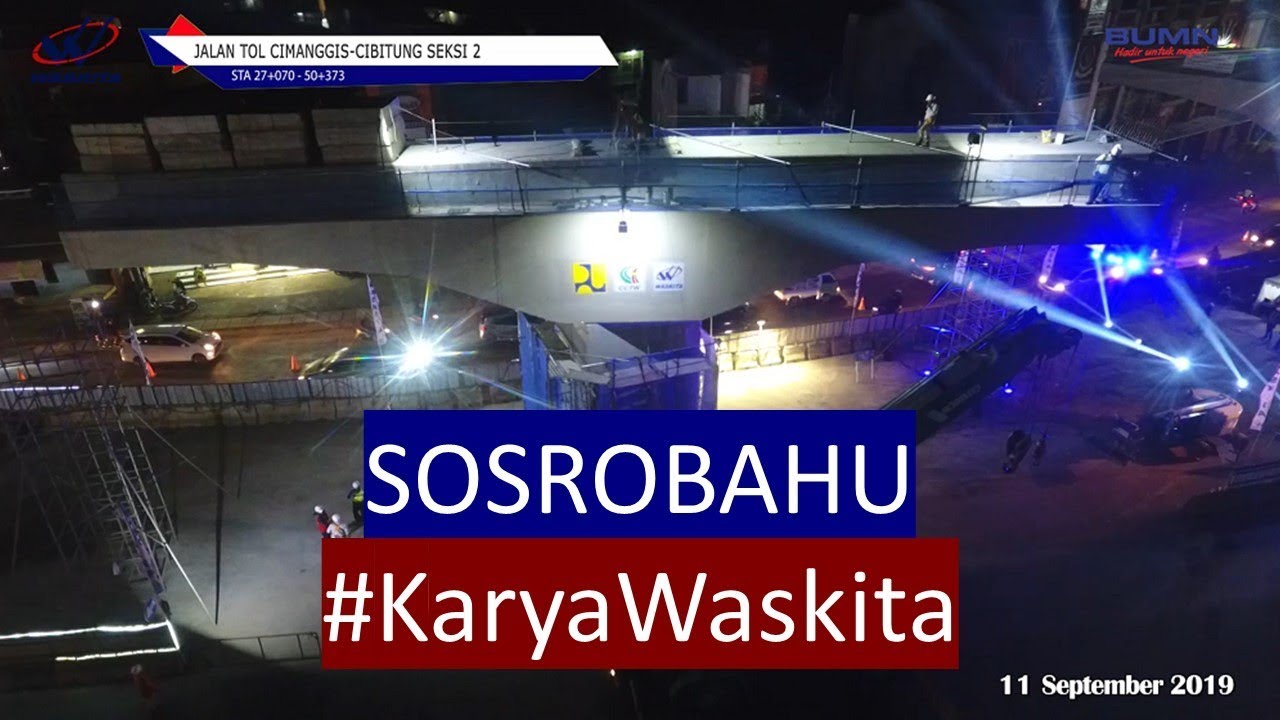 Sosrobahu #KaryaWaskita Proyek Jalan Tol Cimanggis-Cibitung - YouTube
