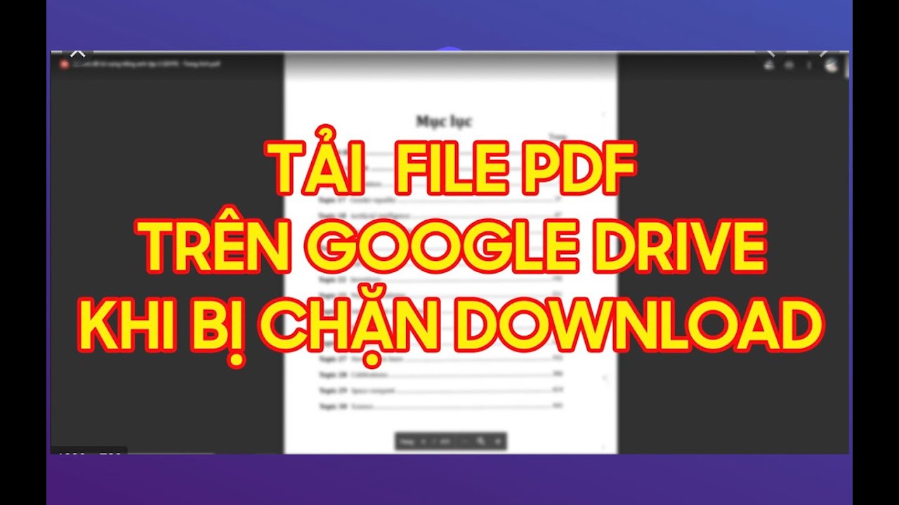 Cách tải file PDF trên Google Drive khi bị chặn tải xuống 2021 - YouTube