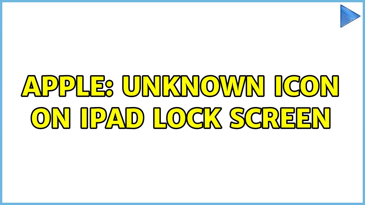 Apple: Unknown Icon on iPad Lock Screen - YouTube
