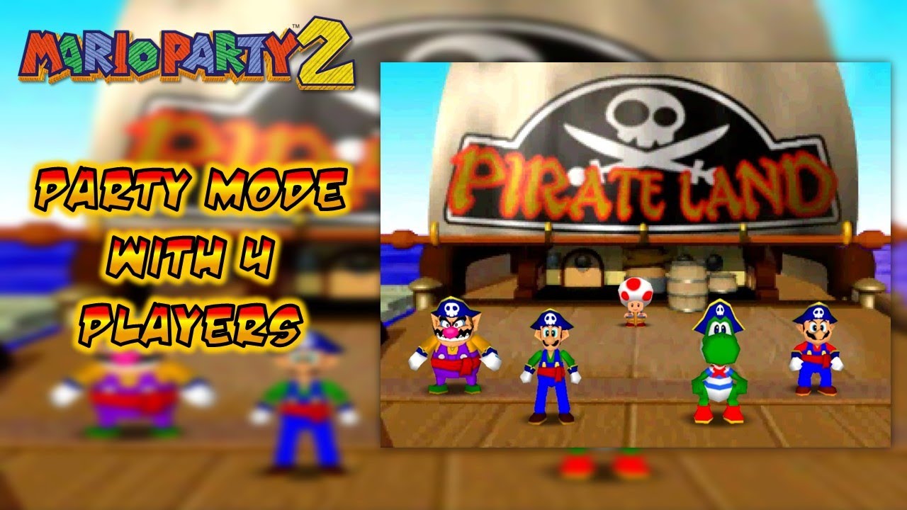 Mario Party 2 - Party Mode - Pirate Land With 4 Players - YouTube