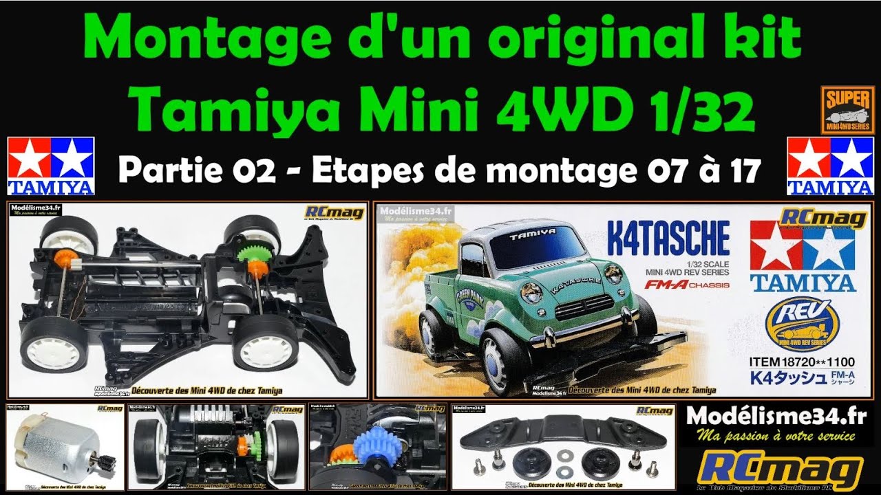Montage d'un original kit Tamiya Mini 4WD 1/32 - Partie 02 les étapes ...