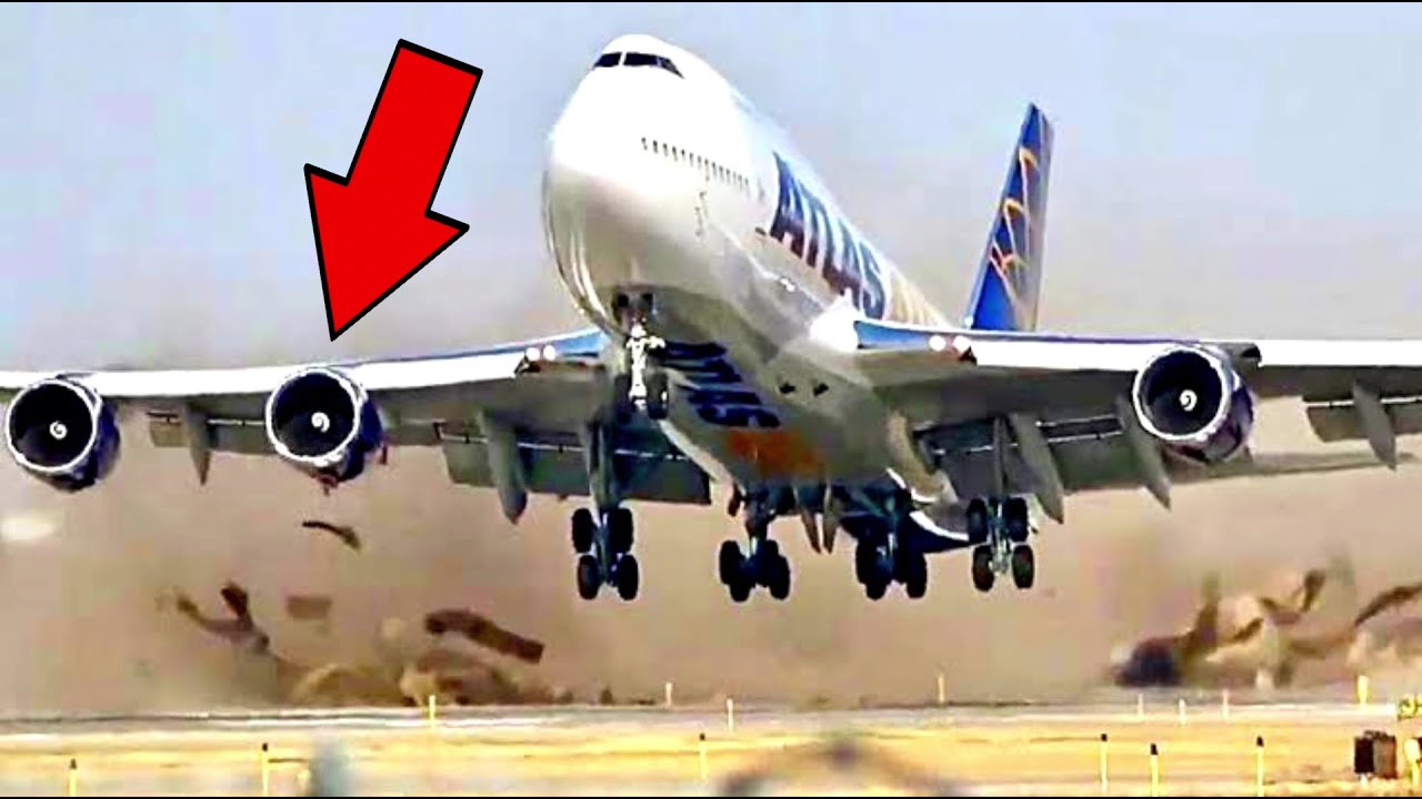 Terrifying Takeoff: 747 Destroys Runway in Seconds - YouTube