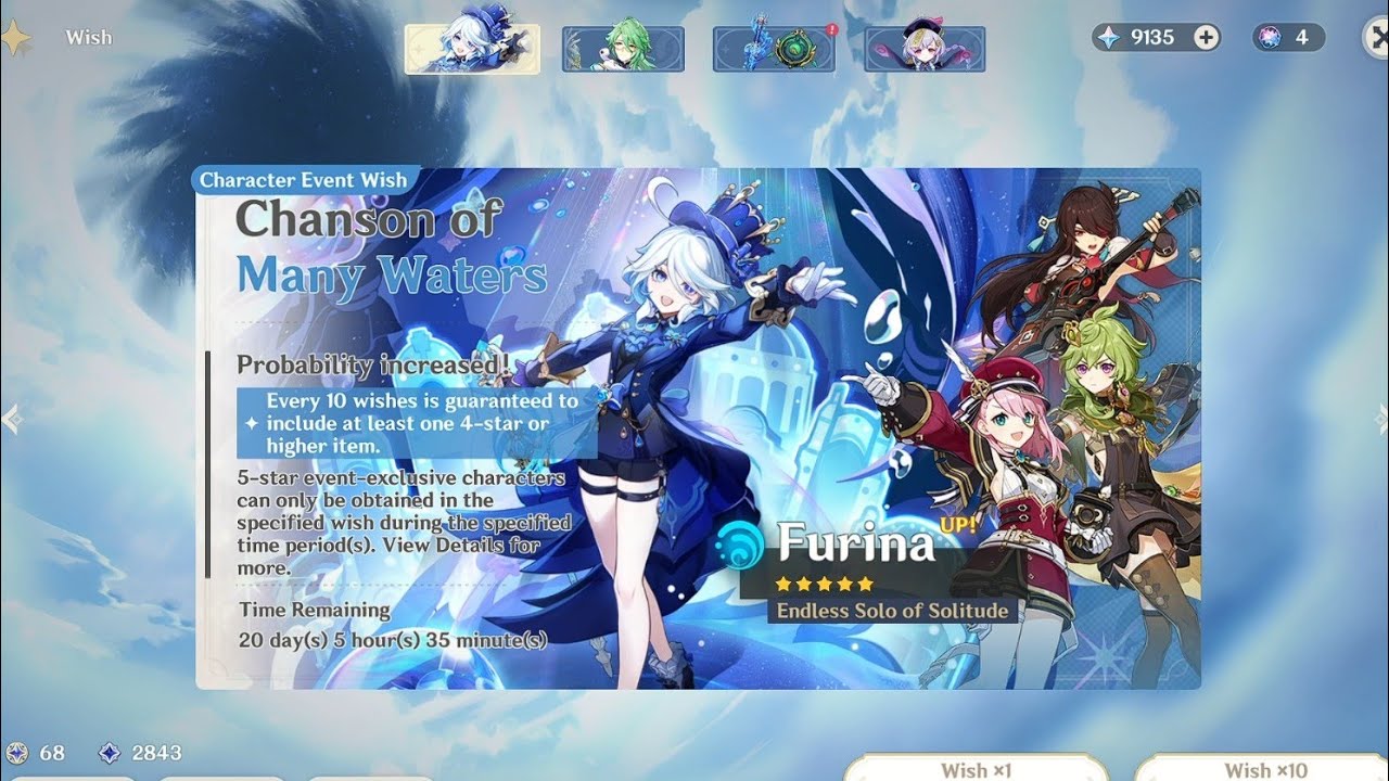 Wishing on Furina Hydro Archon banner Ver(4.2) / Genshin impact ...
