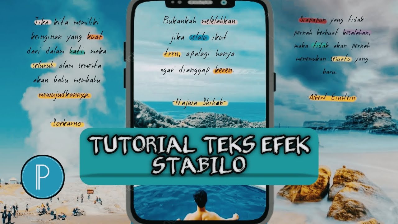 Cara Edit Teks Efek Stabilo Dengan Aplikasi PixelLab - YouTube