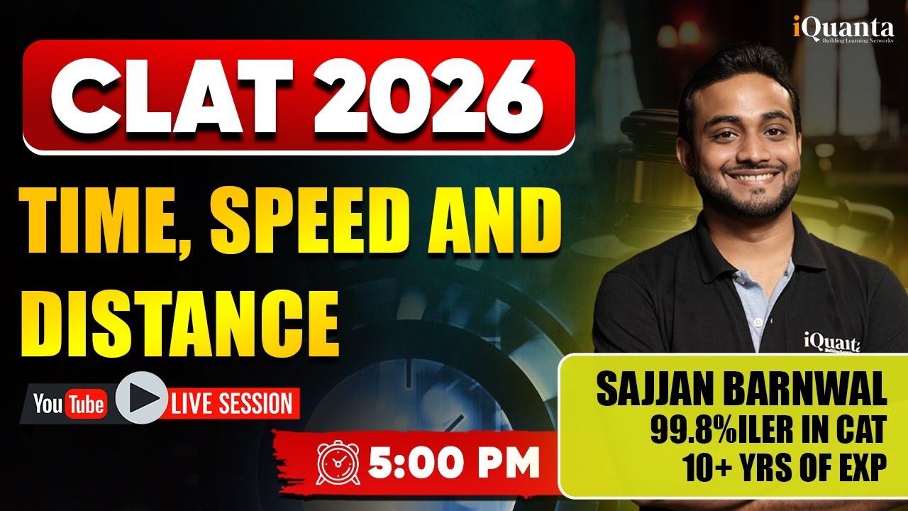 CLAT 2025 Math | CLAT 2025 Quants | Time, Speed, Distance - YouTube
