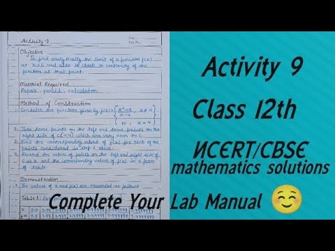 Maths Lab Activity 9 Class 12// Maths Lab Practical Class 12//Activity ...