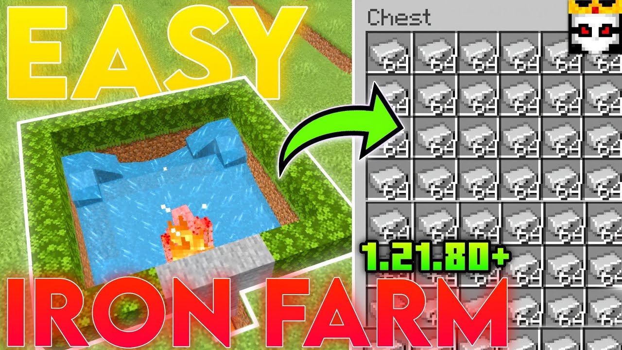 How to build BEST IRON FARM in Minecraft PE/BEDROCK/JAVA | 1.21.90 ...