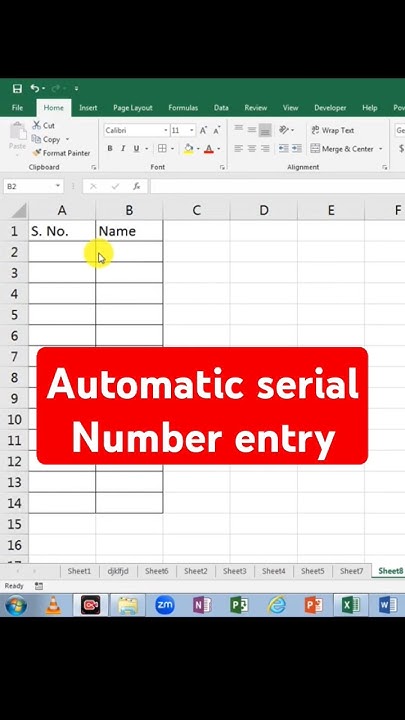 Automatic serial number entry in excel | Excel tutorials in Hindi #exceltech #excelcourse # ...