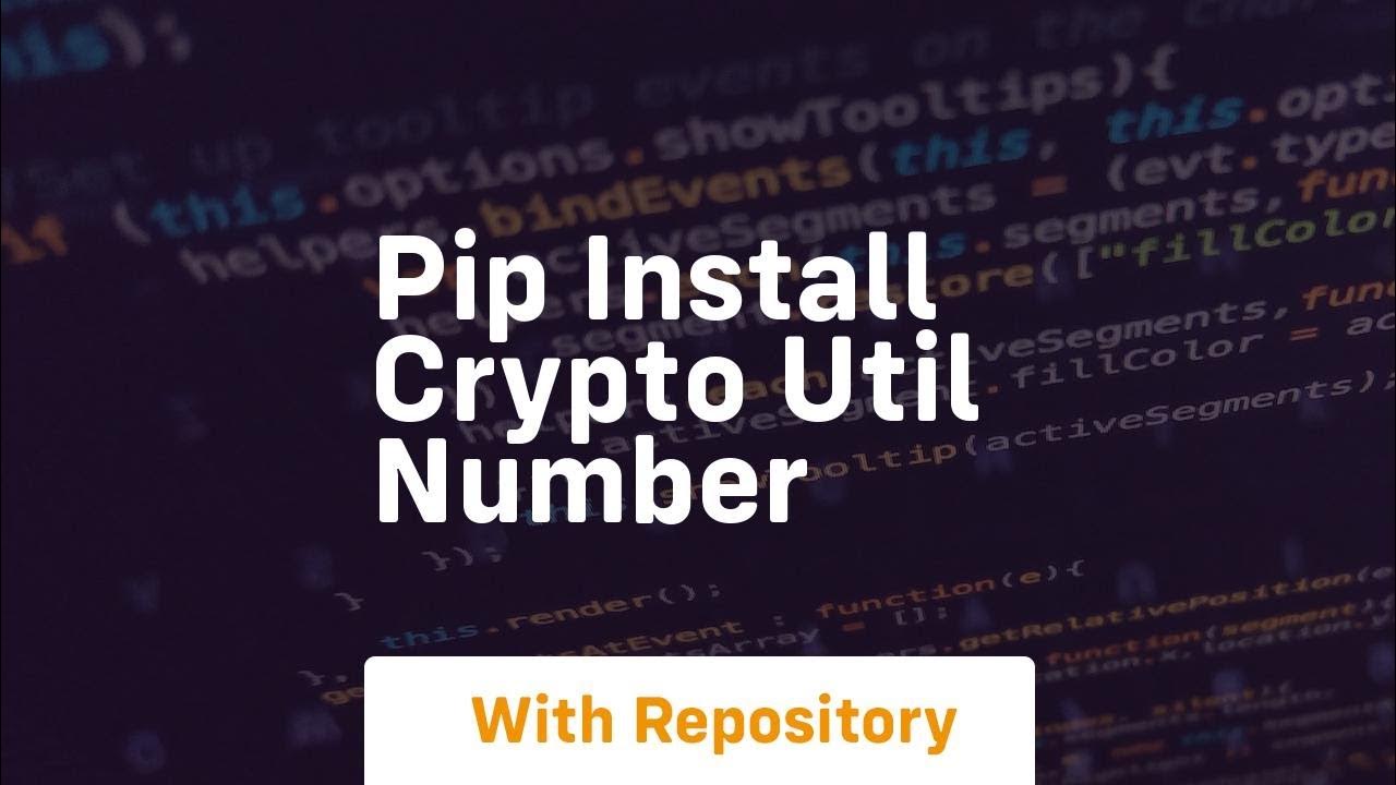 pip install crypto util number - YouTube
