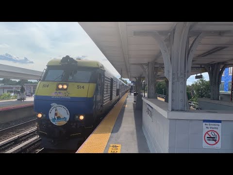 LI 514 Leads MTA LIRR 16 Cannonball Express East Through Lynbrook, NY 07/26/2024 - YouTube