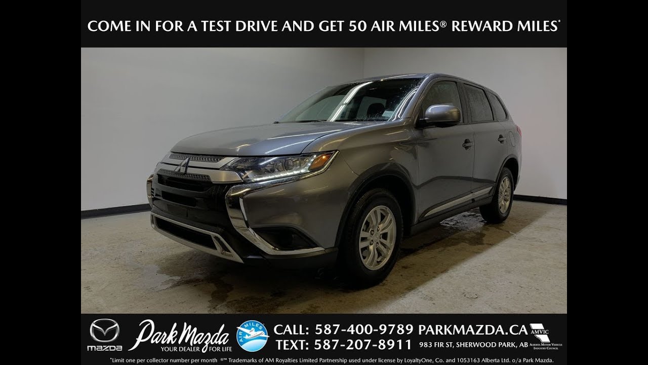 GREY 2019 Mitsubishi Outlander ES Review - Park Mazda - YouTube