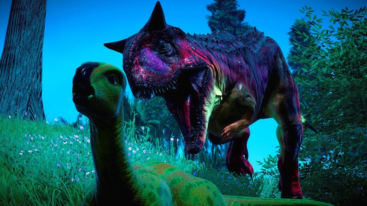🌍 Jurassic World Evolution - Carnotaurus Hunting at Night in Woodland ...