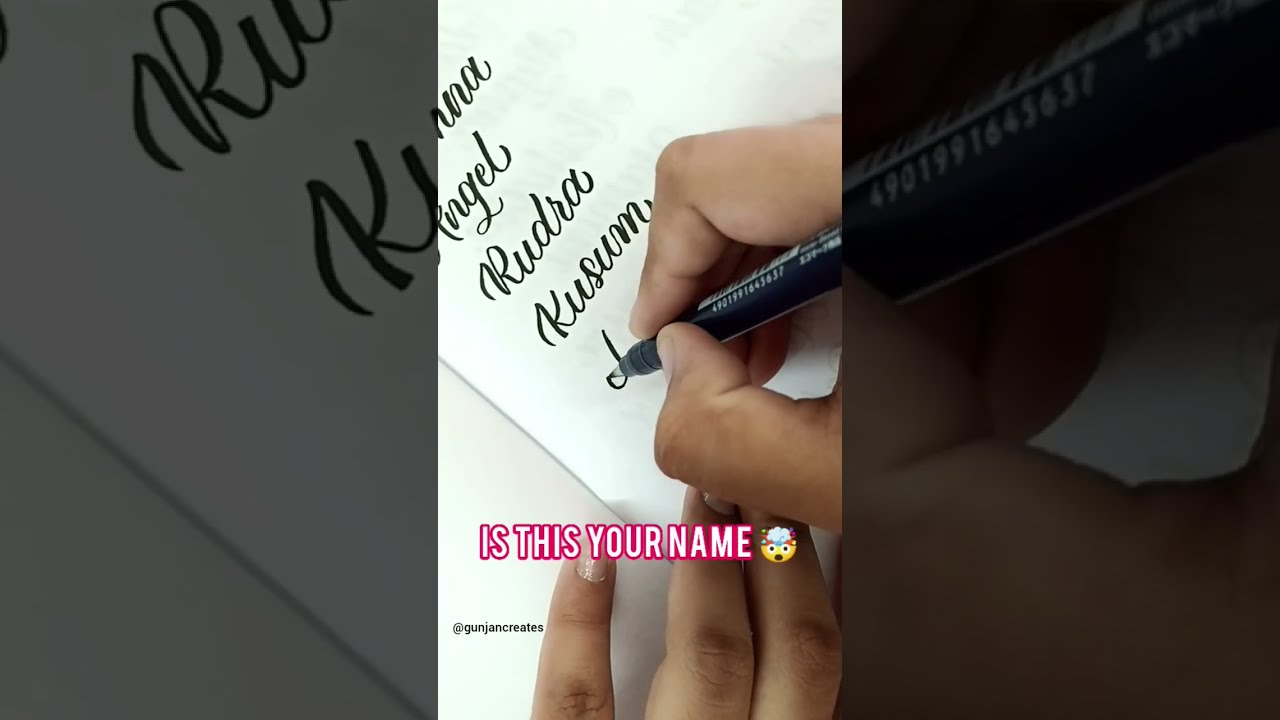 Writing your Name|Brush Calligraphy|Tanya|Name lettering #shorts # ...