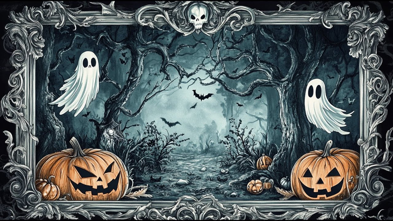 Spooky Forest Halloween Scene 🎃 | Framed TV Art Screensaver | 1 Scene ...