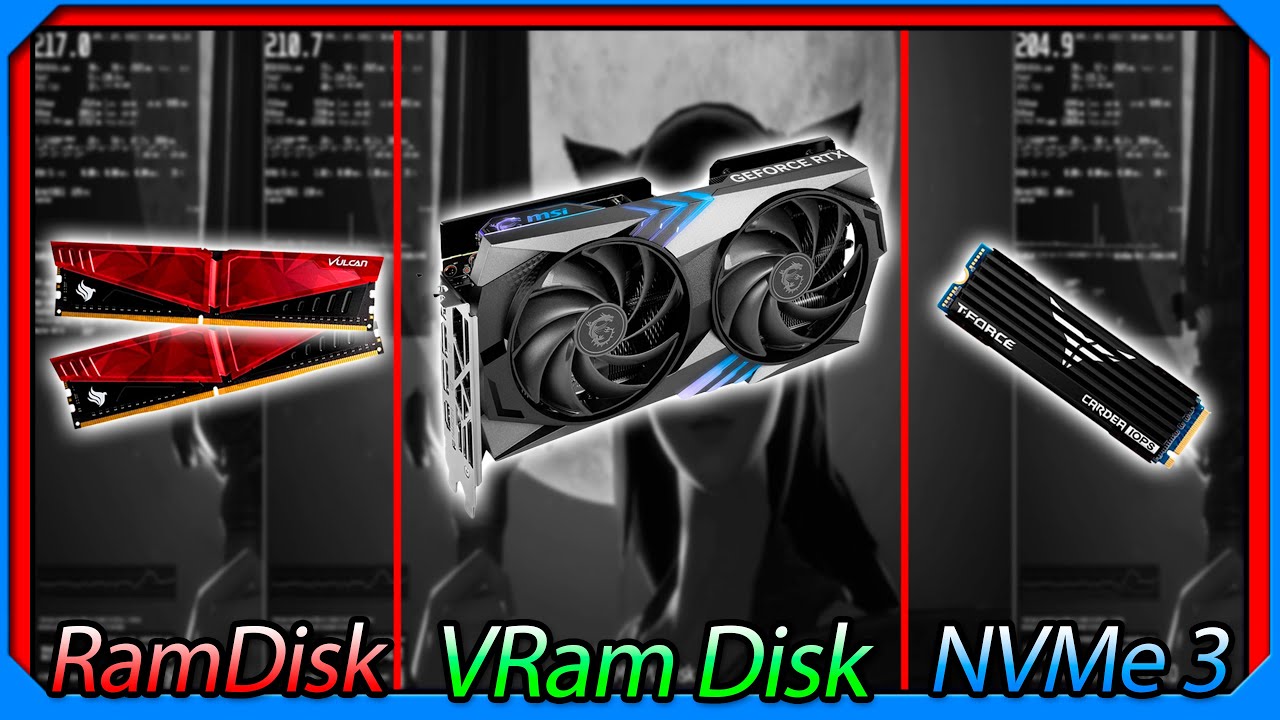 RamDisk vs GPU VRAM Disk 4060Ti vs M2 SSD NVMe Gen 3 x4 Game Loading ...