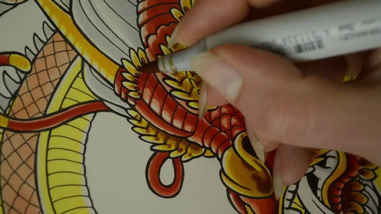 Chinese Dragon Marker Illustration - YouTube