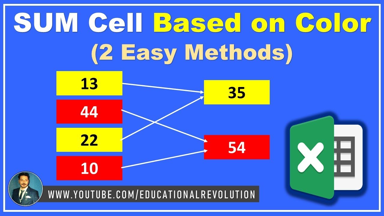 How To Sum Cells Based On Color In Excel Formula VBA YouTube How To Sum Cells Based On Color In Excel Formula VBA YouTube