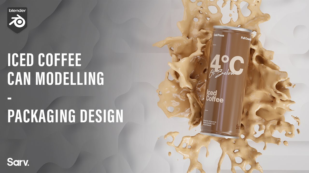 Ice Coffee Can Modelling & Packaging Design in Blender + Illustrator ...