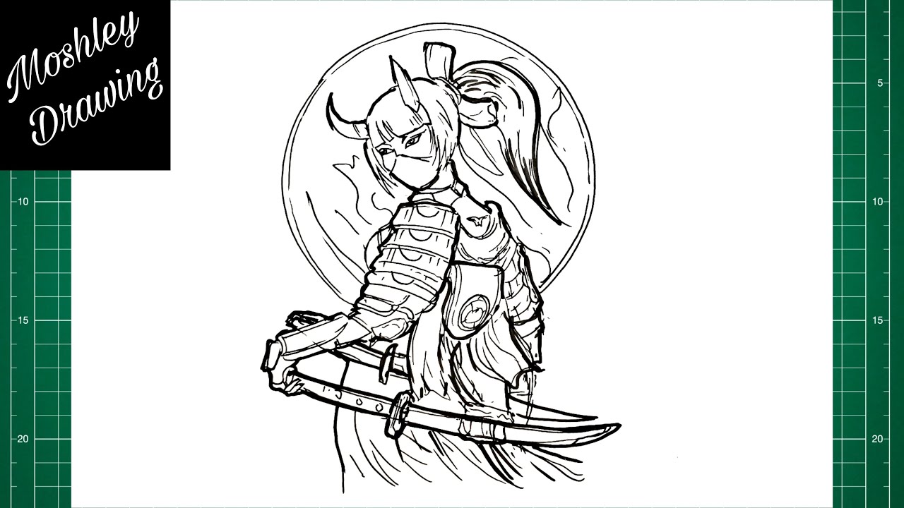 Samurai Girl Drawing