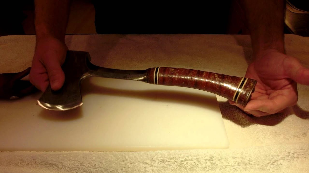 Estwing SPORTSMAN'S AXE—leather washer grip - YouTube