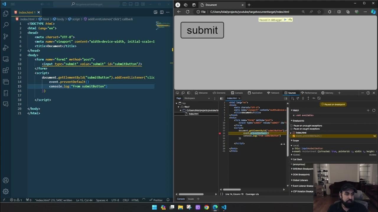 HTML Event Bubbling: CurrentTarget vs Target - YouTube