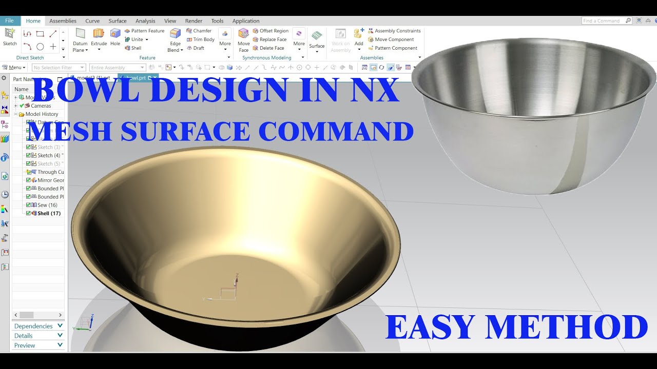 3D product design tutorial 6 in NX 🟢bowl design in nx #productdesign # ...
